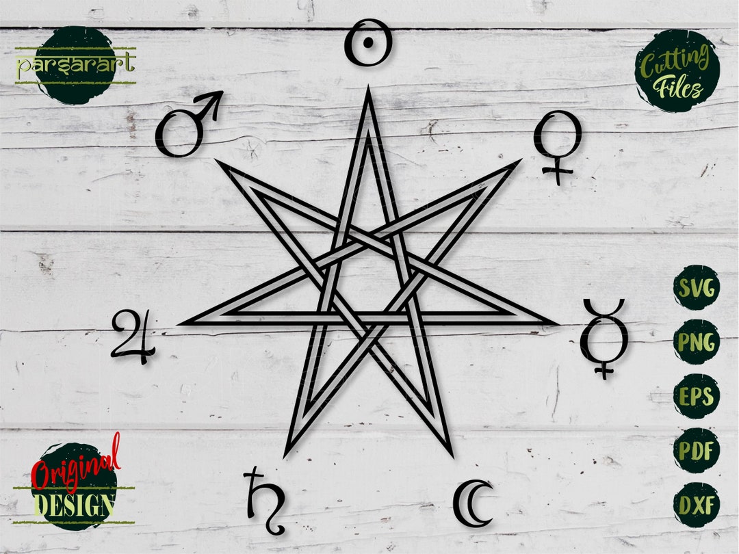 Faery Star SVG Symbol of Seven Celestial Bodies SVG Heptagram - Etsy