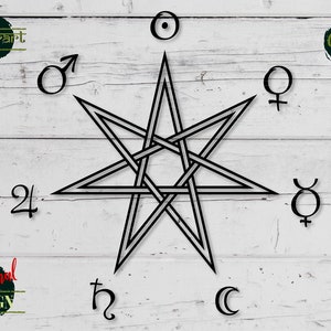 Faery Star SVG Symbol of Seven Celestial Bodies SVG Heptagram - Etsy
