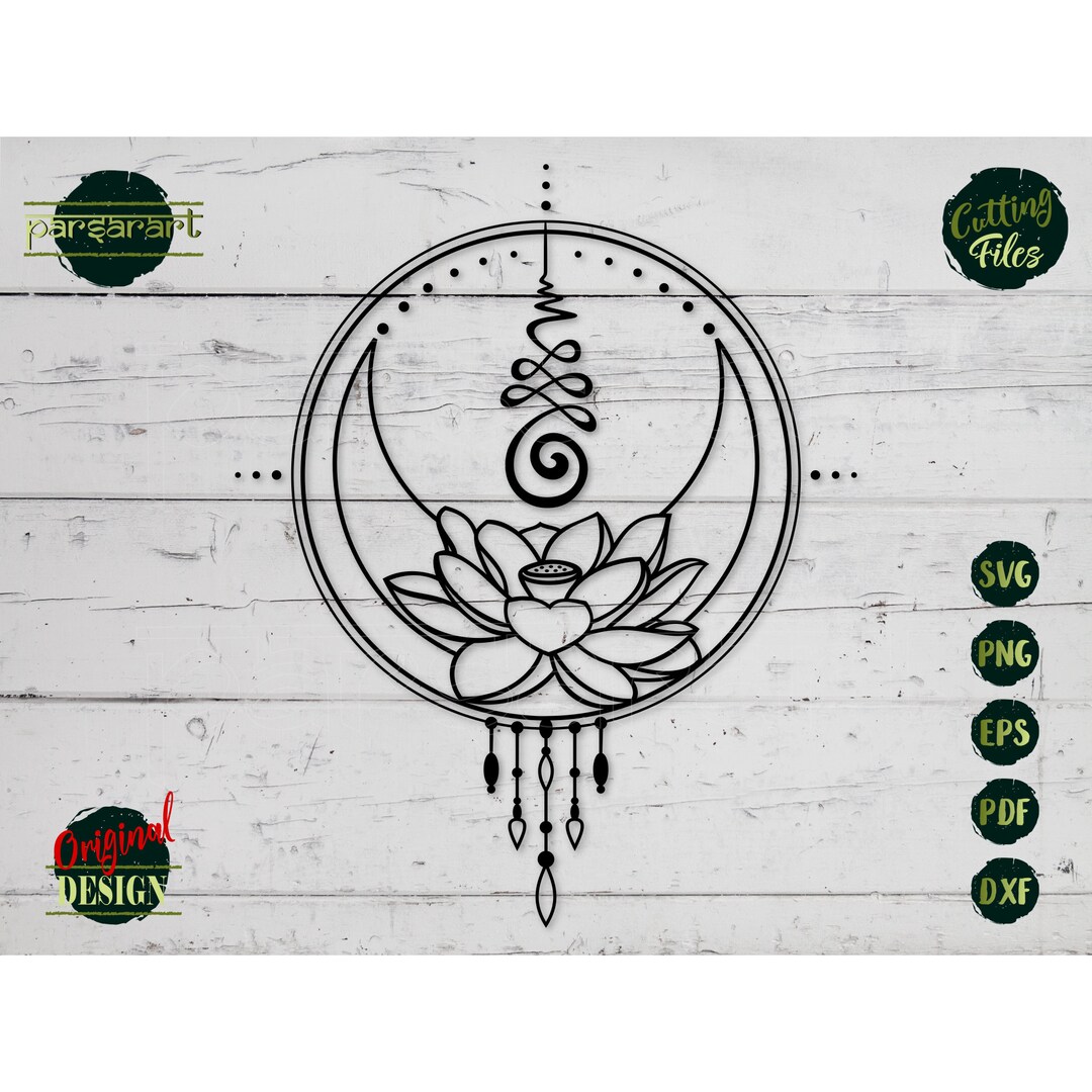 Unalome SVG, Lotus Flower SVG Unalome Symbol Moon SVG Yoga Svg Namaste ...