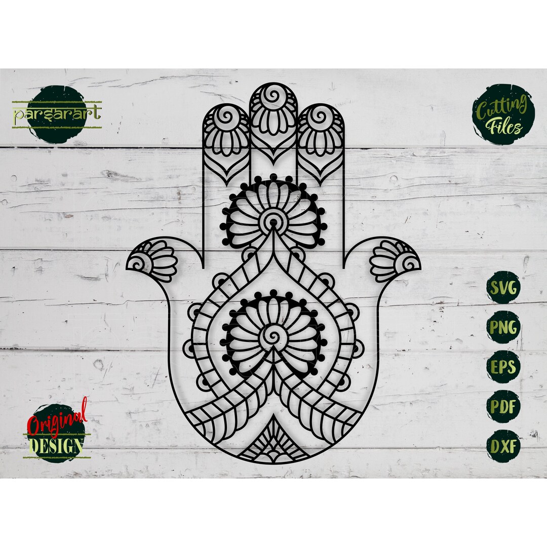 Hamsa Hand SVG, Hand of Fatima SVG Mandala SVG Evil Eye Protection ...
