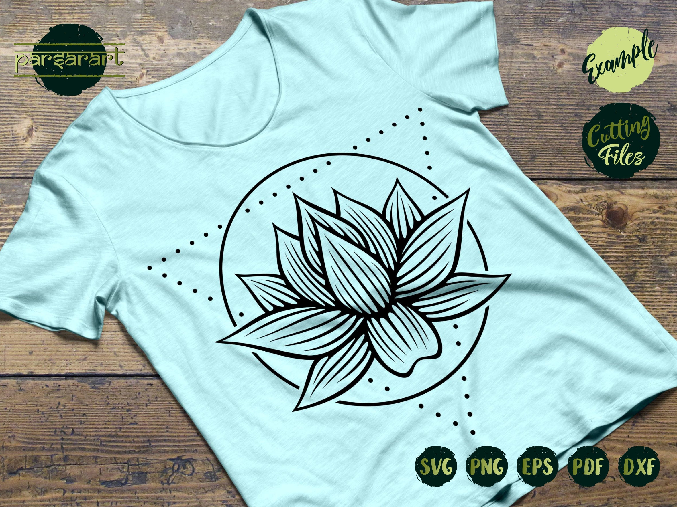 Lotus Flower in Circle SVG Floral SVG Lotus Clipart Yoga - Etsy