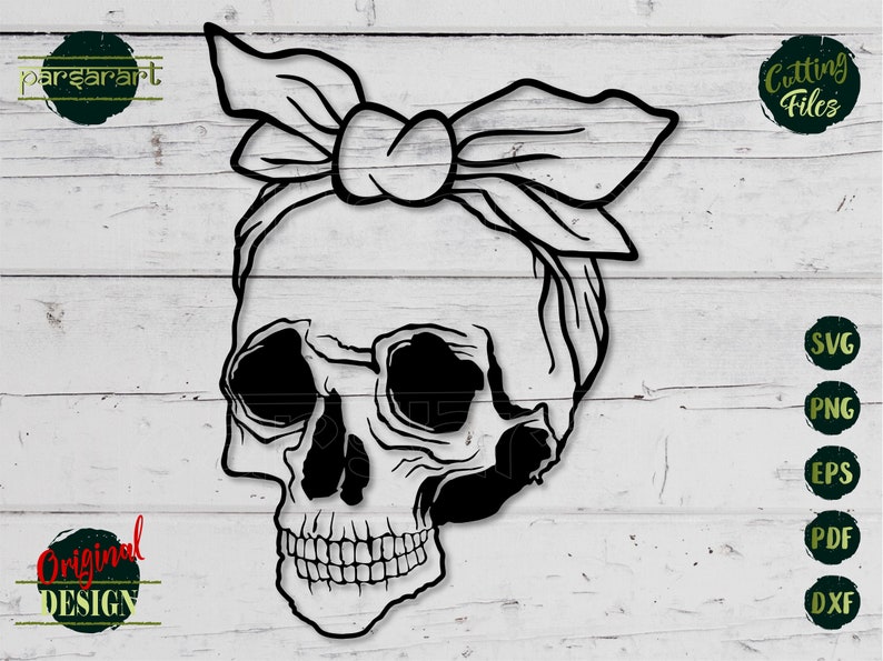 Skull SVG Skull Bandana SVG Skull Head Clipart Human Skeleton - Etsy