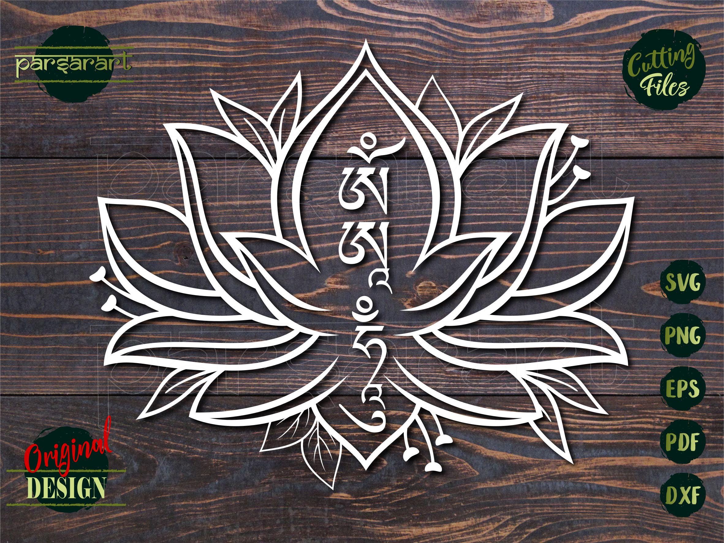 Mantra SVG, Om Ah Hum SVG, Lotus Flower SVG, Yoga Clipart, Mandala Svg ...