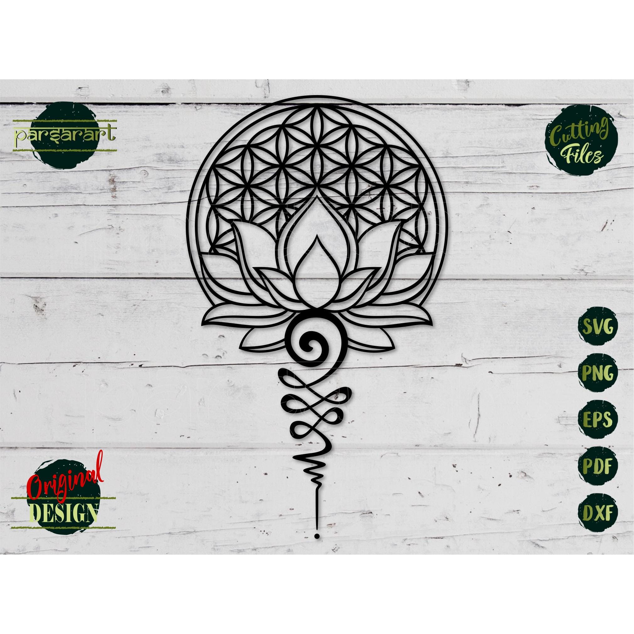 Unalome SVG, Lotus Flower SVG, Flower of Life SVG, Unalome Symbol Yoga ...