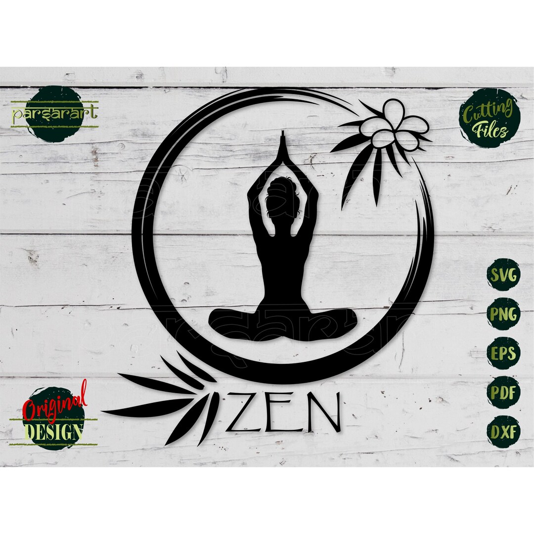 Zen SVG, Yoga Girl SVG Enso Circle SVG Relaxation Harmony Namaste ...
