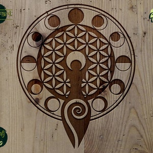 Spiral Goddess SVG, Flower of Life SVG Moon Phases SVG Wicca Pagan ...