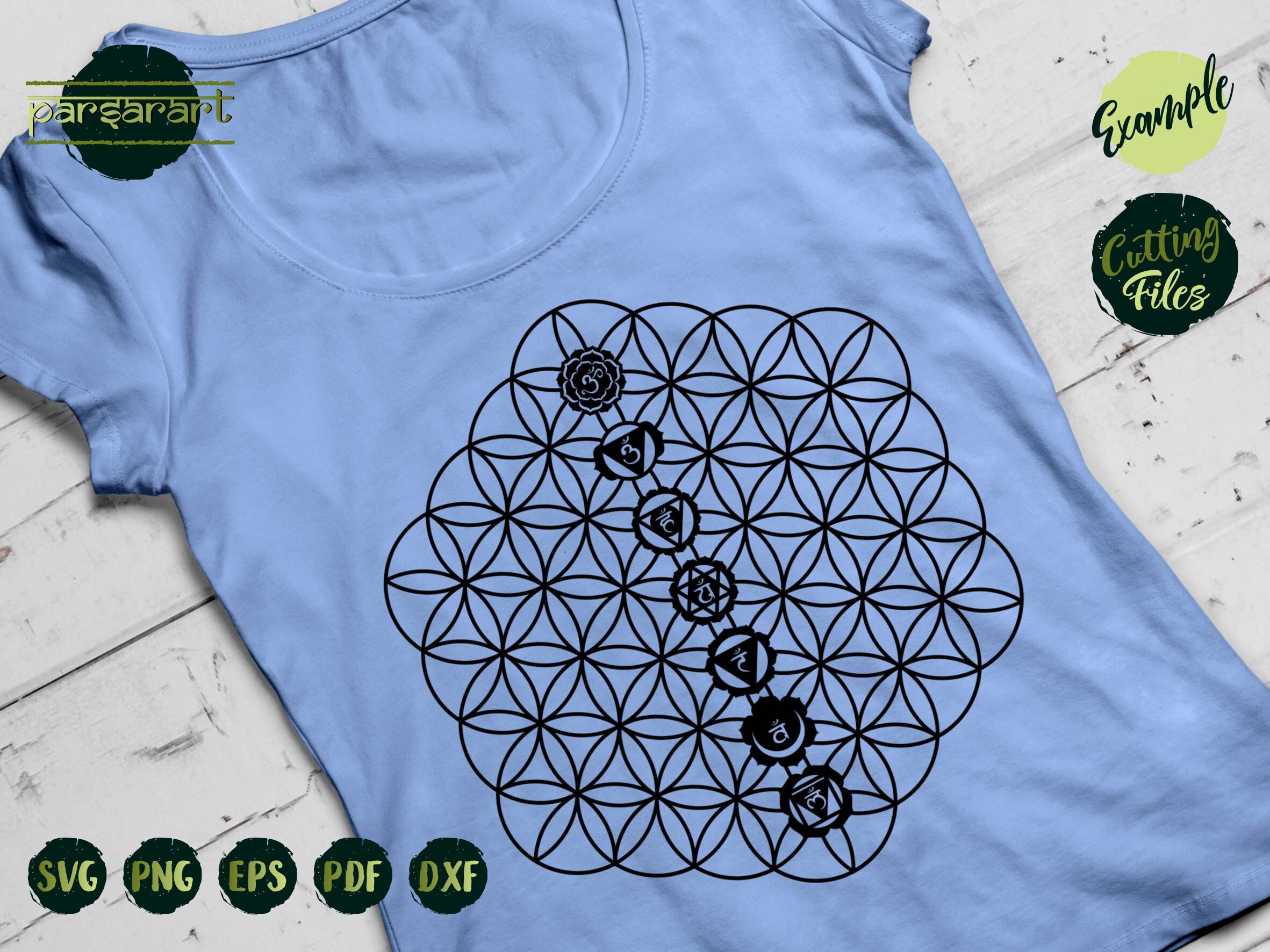 Flower of Life SVG 7 Chakras SVG Namaste Clipart Yoga SVG | Etsy