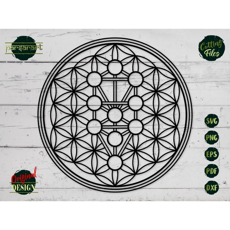 Flower of Life SVG, Tree of Life SVG Kabbalah Clipart Sephirot Svg ...