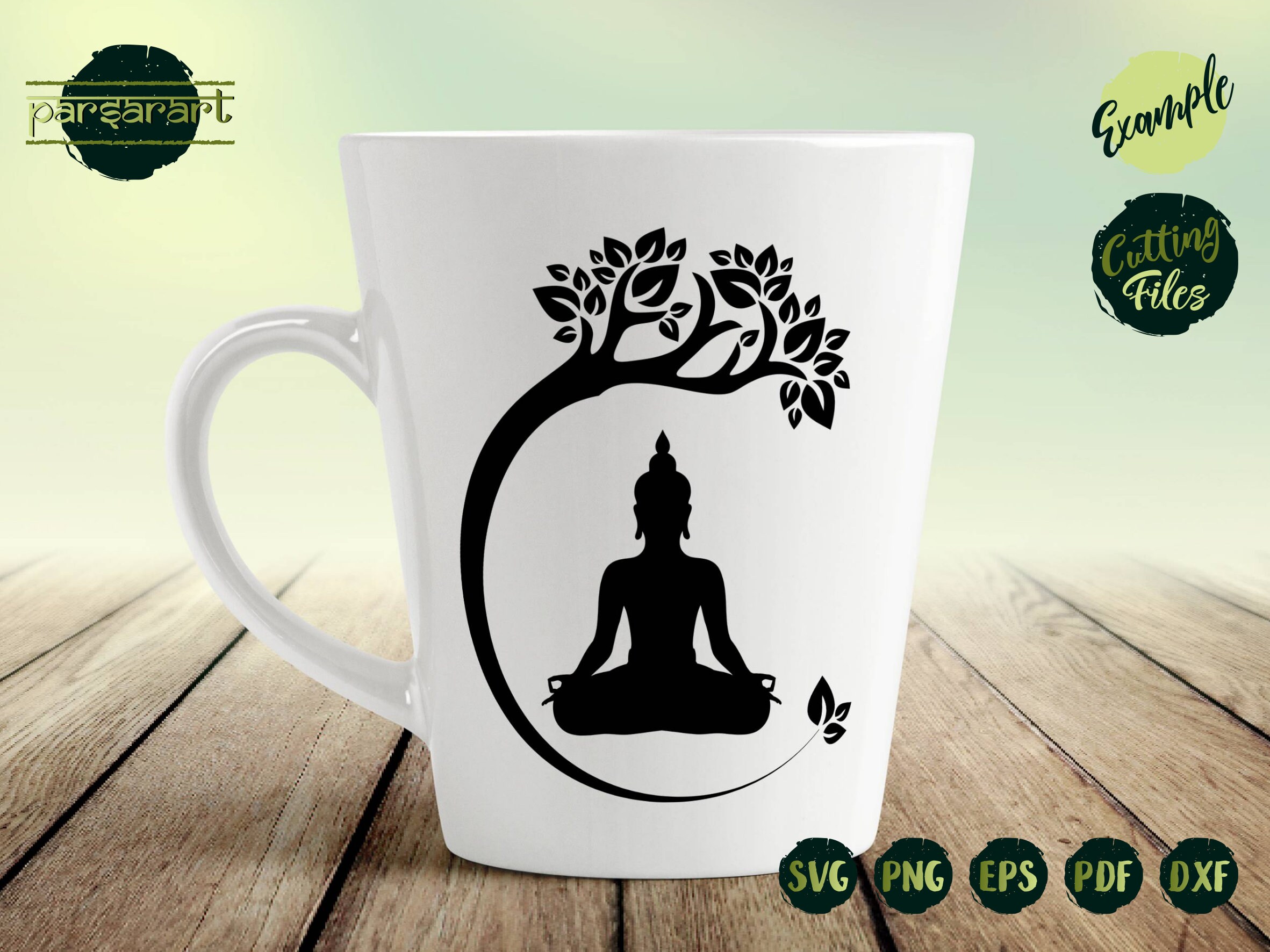 Buddha Bodhi Tree SVG, Sitting Buddha Clipart Bodhisattva Yoga SVG ...