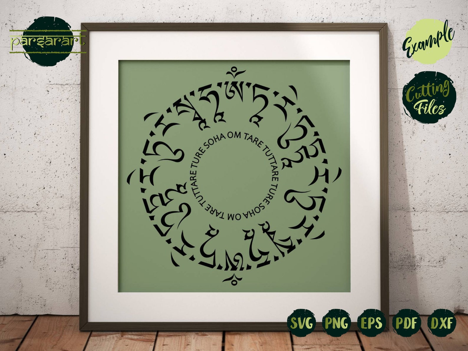 Mantra SVG, Green Tara Mantra SVG, Tibetan Clipart, Yoga SVG, Mandala ...