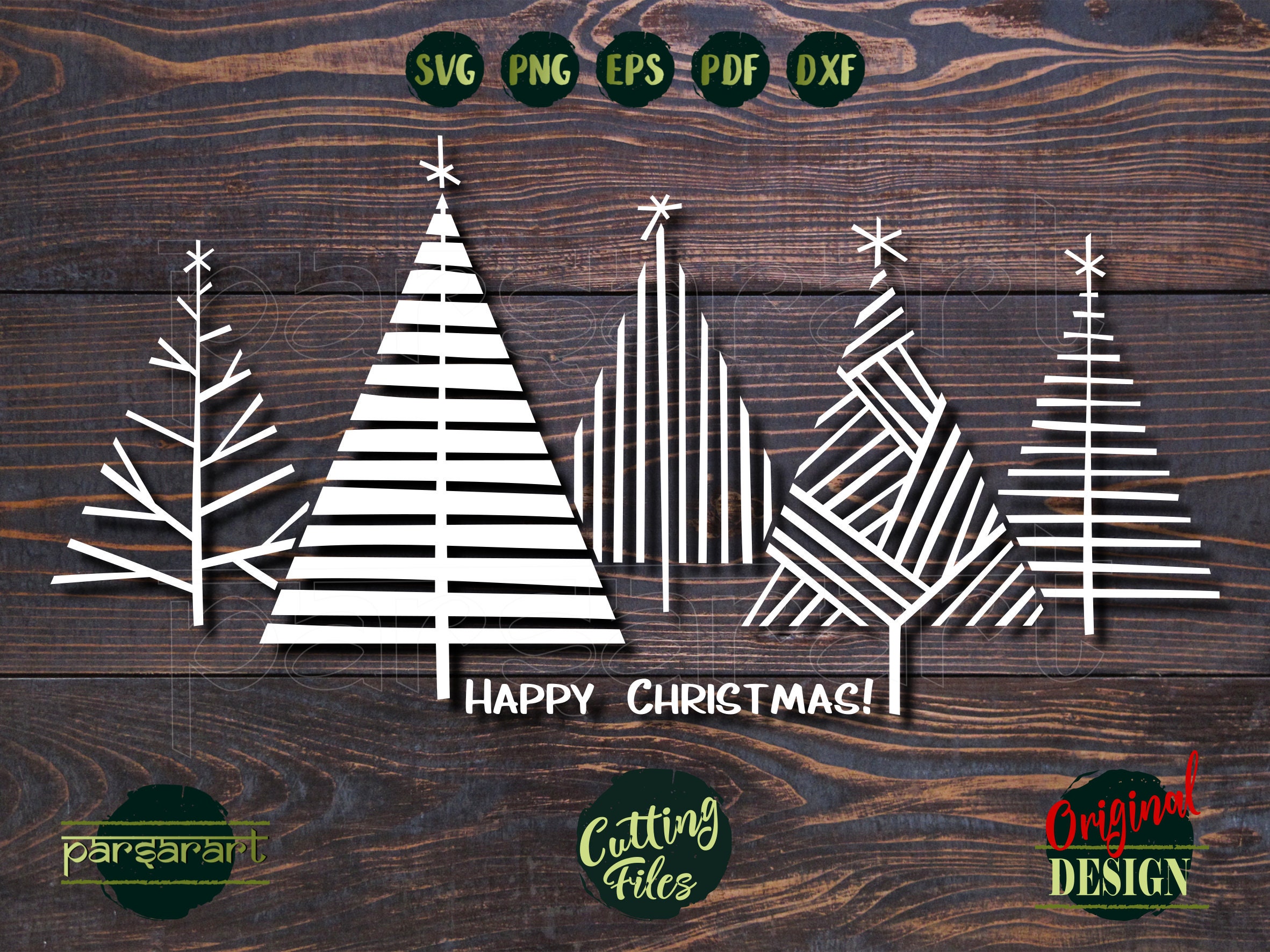 Happy Christmas SVG Christmas Trees SVG Merry Christmas SVG - Etsy