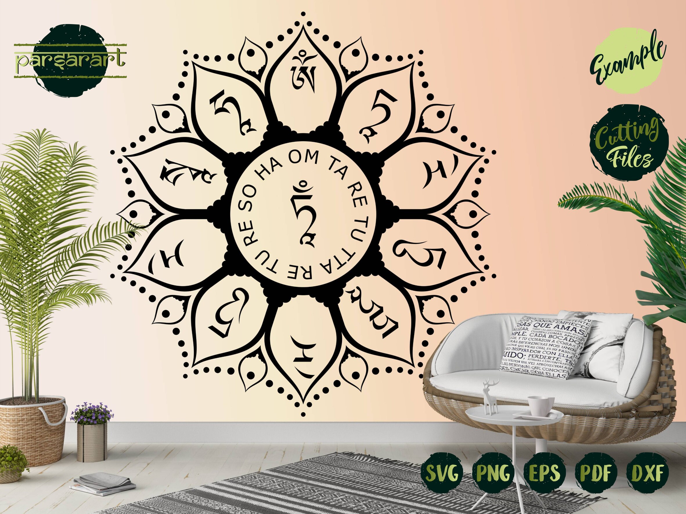 Mantra SVG, Green Tara Mantra SVG Lotus Mandala Svg Tibetan Clipart ...