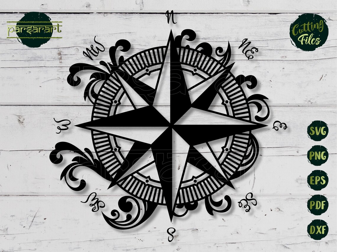 Compass SVG Nautical Compass SVG Vintage Compass Clipart - Etsy