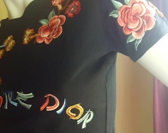 Christian Dior Vintage John Galliano Embroidery T-shirt Size Christian Dior Vintage John Galliano Embroidery T-shirt Size