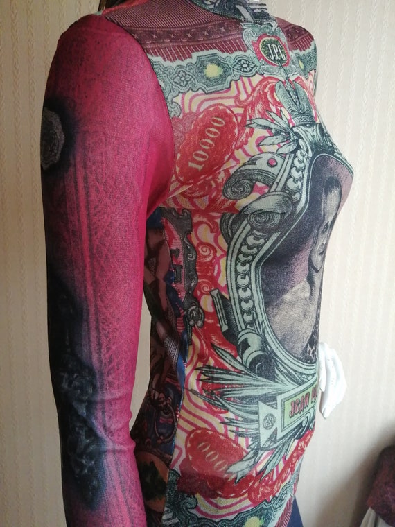 Jean Paul Gaultier Vintage Tattoo Mesh T-shirt With Face Jean Paul Gaultier Vintage Tattoo Mesh T-shirt With Face
