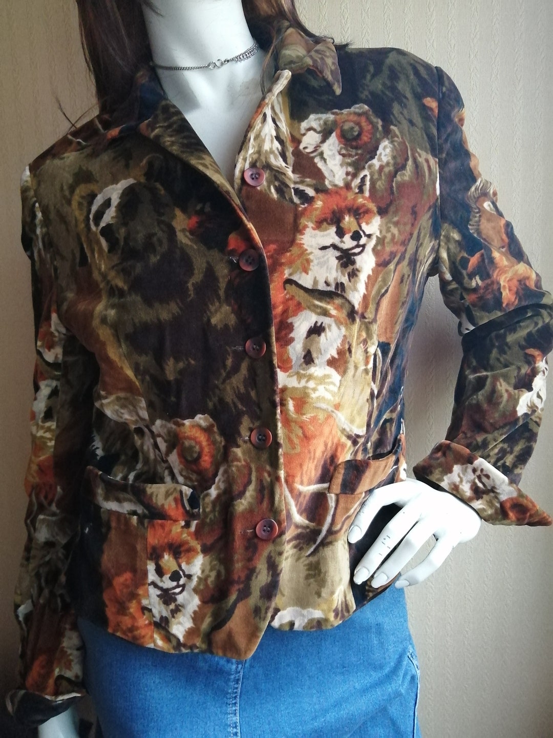 Vintage Kenzo Jungle Animal Print Velvet Jacket Size S - Etsy