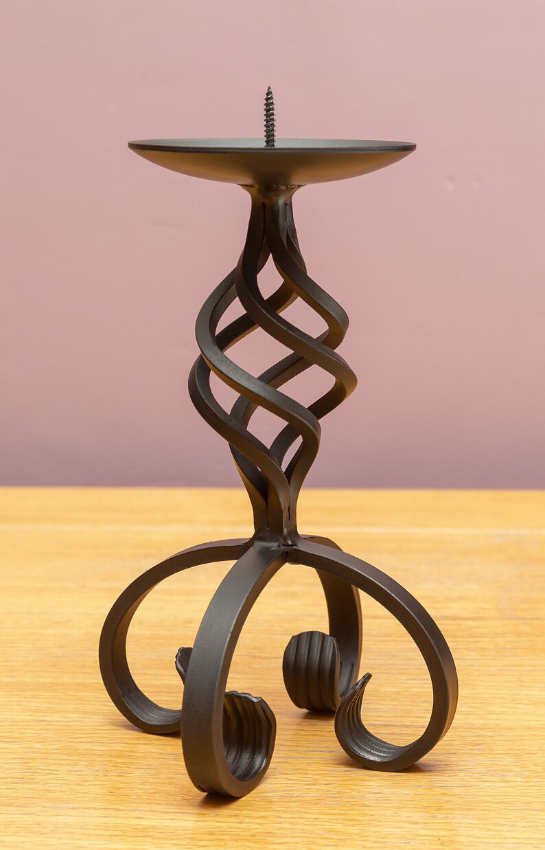 Scroll and Twist Pillar Candle Holder - Etsy