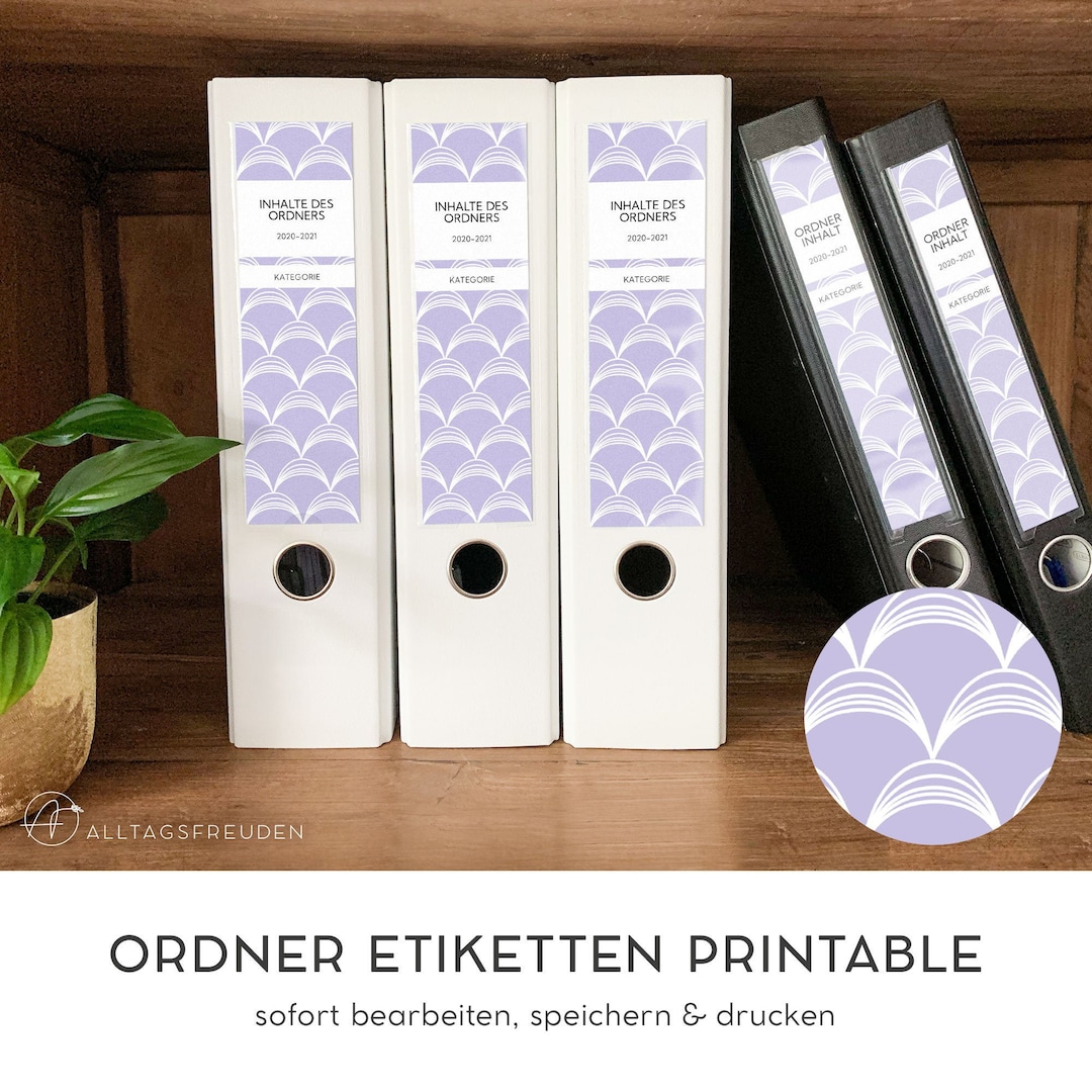 Ordnerrücken Einschub-Etiketten Druckvorlage Labels Printable Muster ...