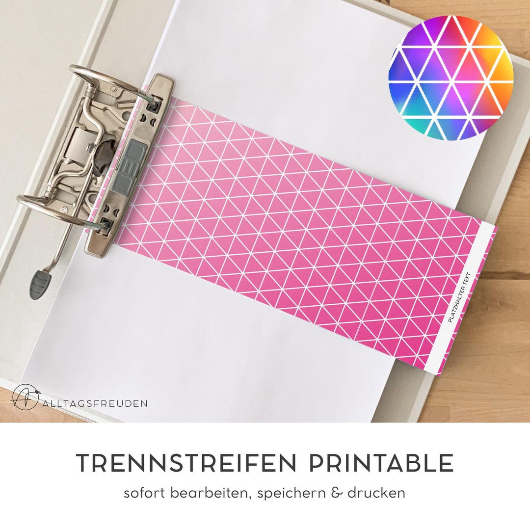 Divider Strip Print Template | Folder Divider Printable | Divider ...