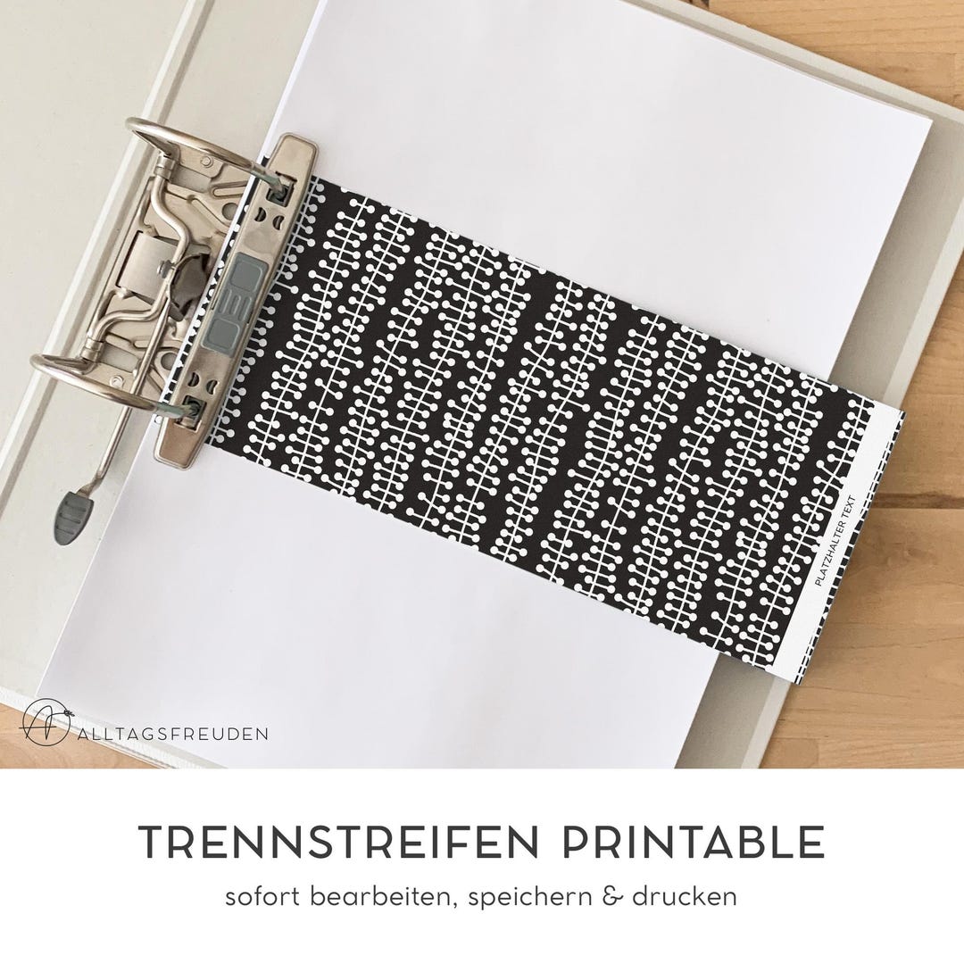 Divider Print Template | File Divider Printable | Floral Pattern ...