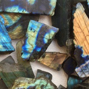 Big Uncut AAA+++ Natural Labradorite Big Size Slabs Rough, Labradorite ...
