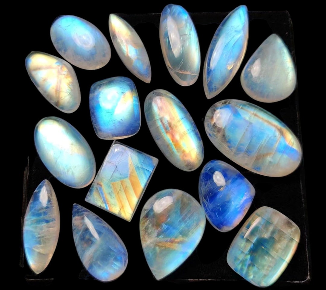 Natural Moonstone Mix Shape Lot Top AAA Quality 100% Natural Rainbow ...