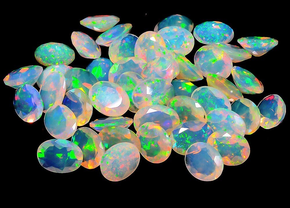 Natural Ethiopian Faceted Opal Fire Cut Gemstone, Opal Wholesale 6 ...
