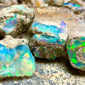 Rough Opal, Natural Multi Fire Raw Crystal, (100 Carat-20 Gram). Opal ...