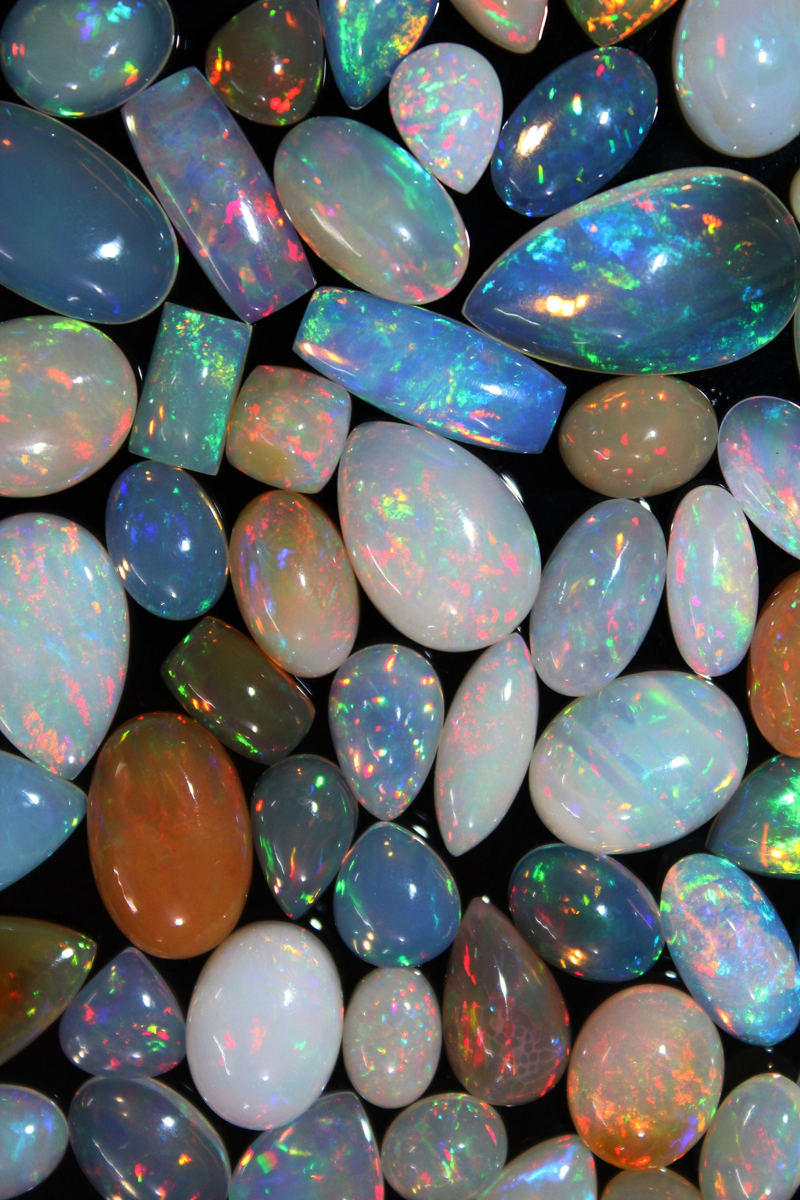 Natural Ethiopian Opal Wholesale Opal Mix Shape Lot, Rainbow Flashy ...