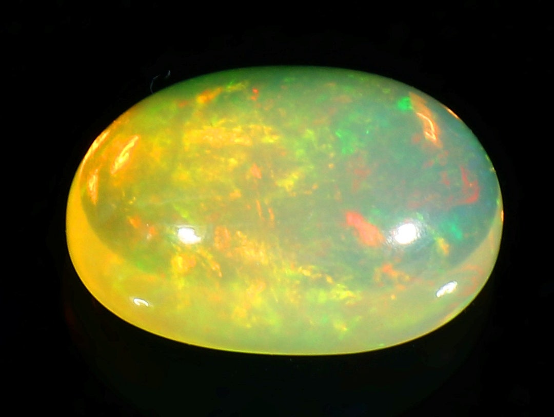 Multi Yellow Fire Opal Ethiopian Cabochon, 5.75 Crt. Loose Gemstone for ...