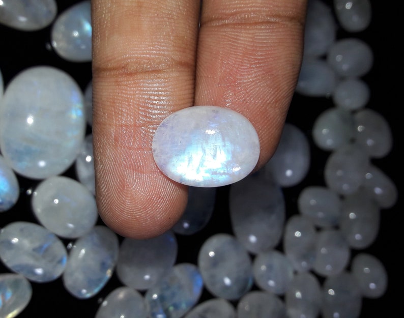 AAA Rainbow Moonstone Lot Oval Shape Blue Flashy Calibrated - Etsy