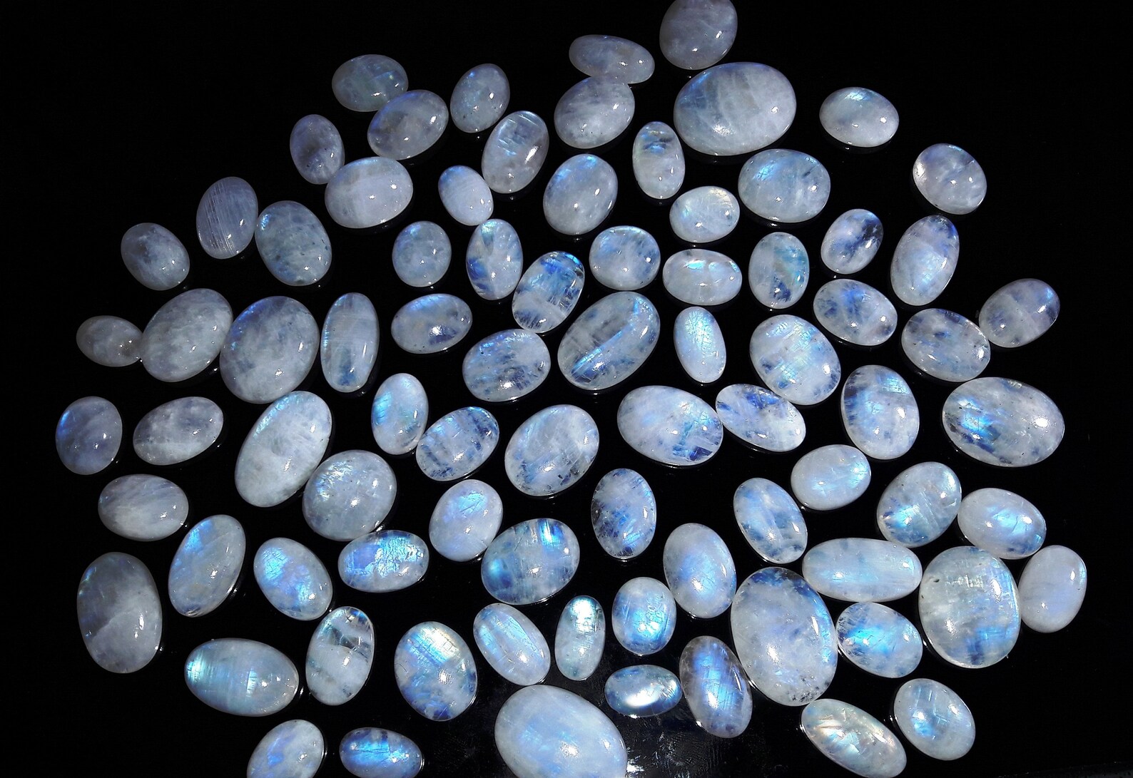 AAA Rainbow Moonstone Lot Oval Shape Blue Flashy Calibrated - Etsy