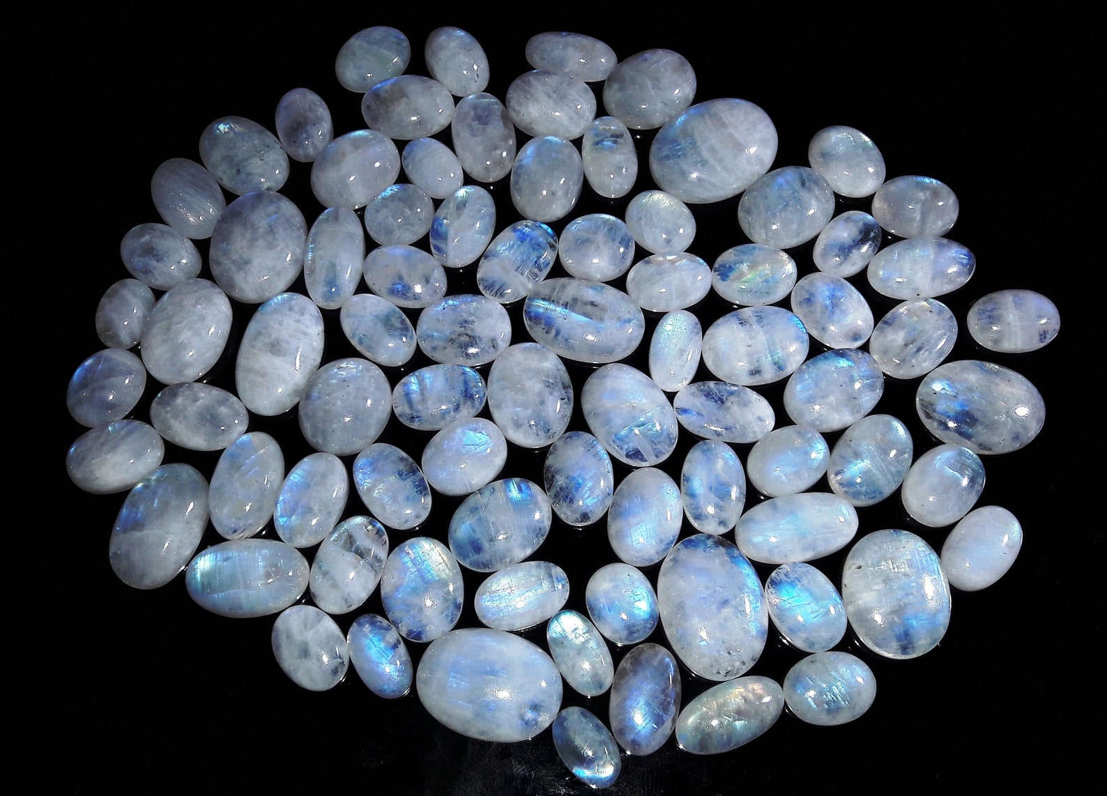 AAA Rainbow Moonstone Lot Oval Shape Blue Flashy Calibrated | Etsy