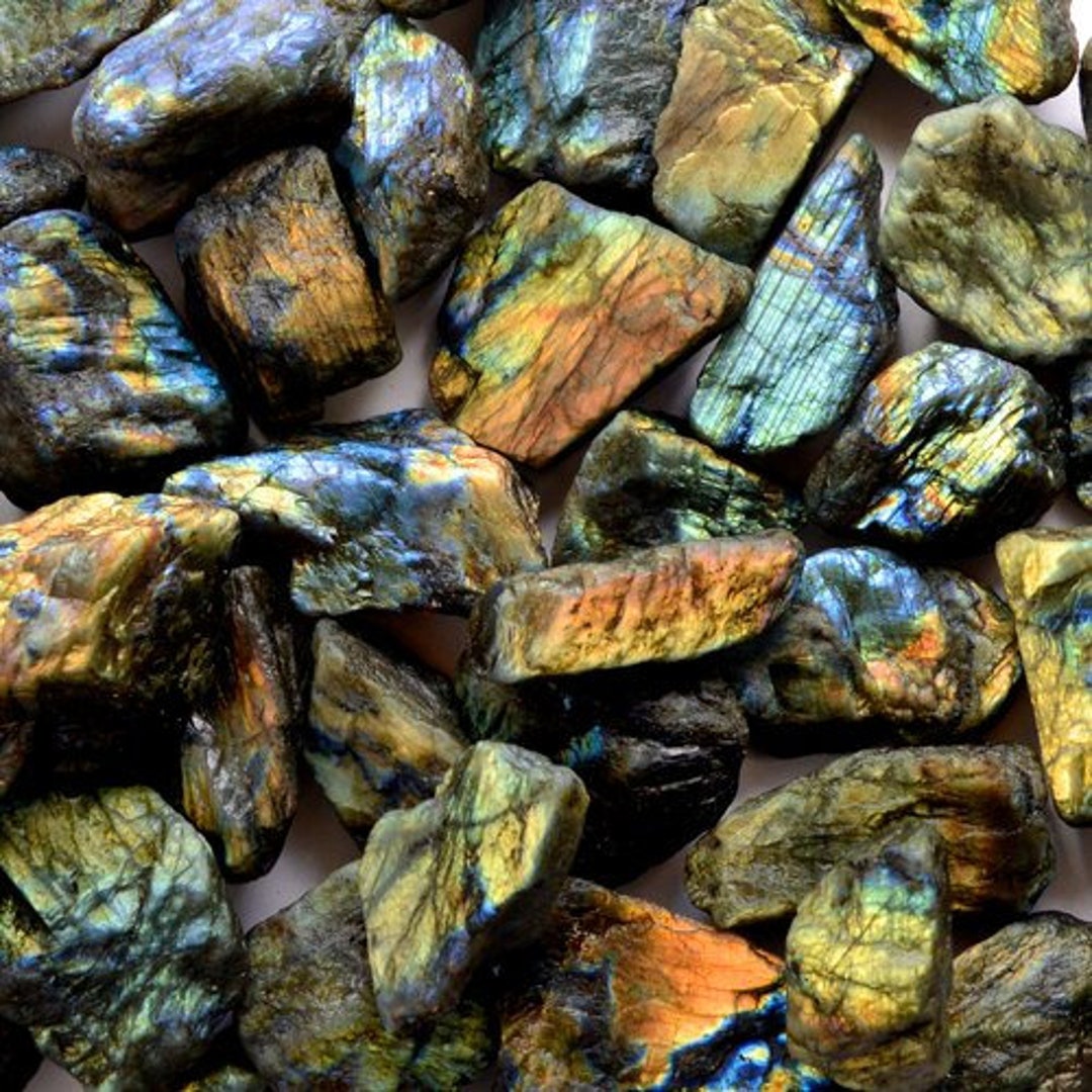 Big Uncut AAA Natural Labradorite Big Size Slabs Rough, Labradorite ...