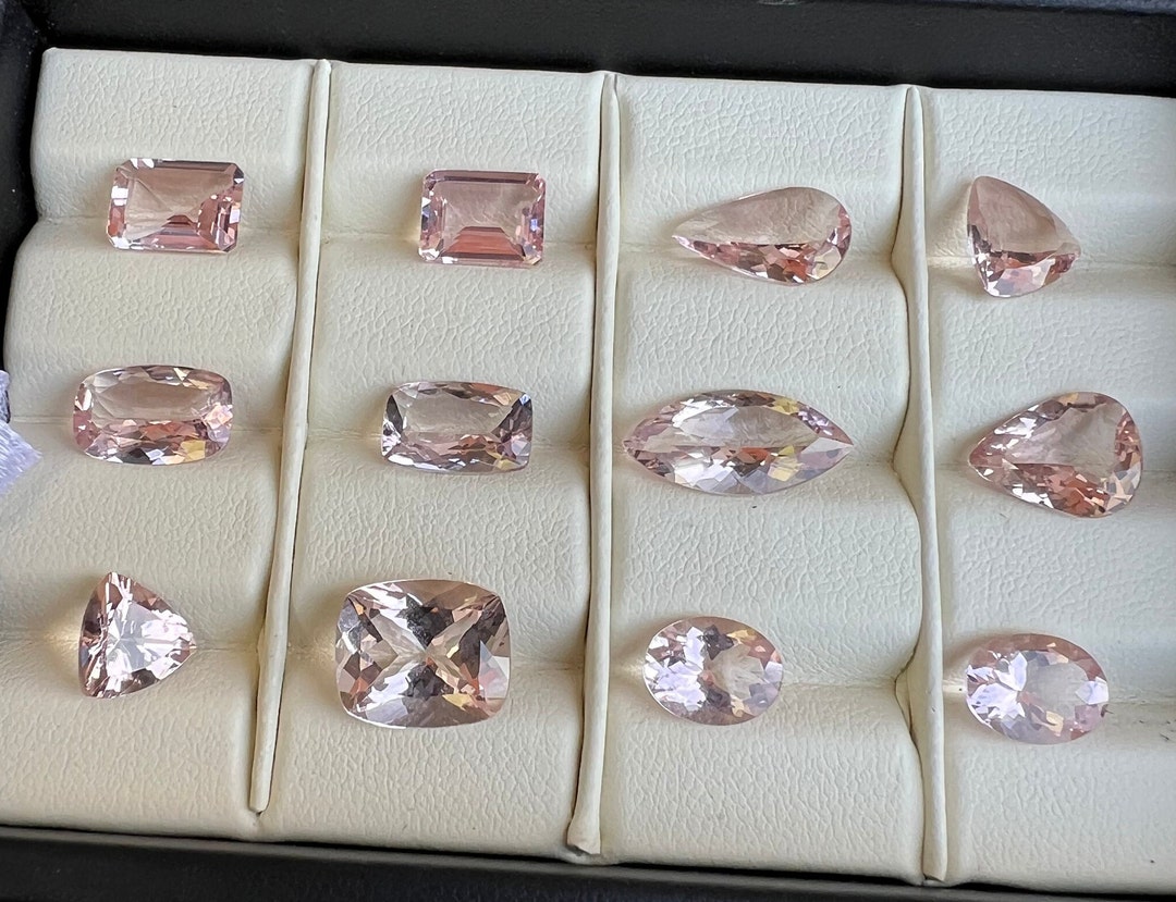 Morganite Natural Peach Color Cut Gemstone Mix Shapes All Size Peach ...
