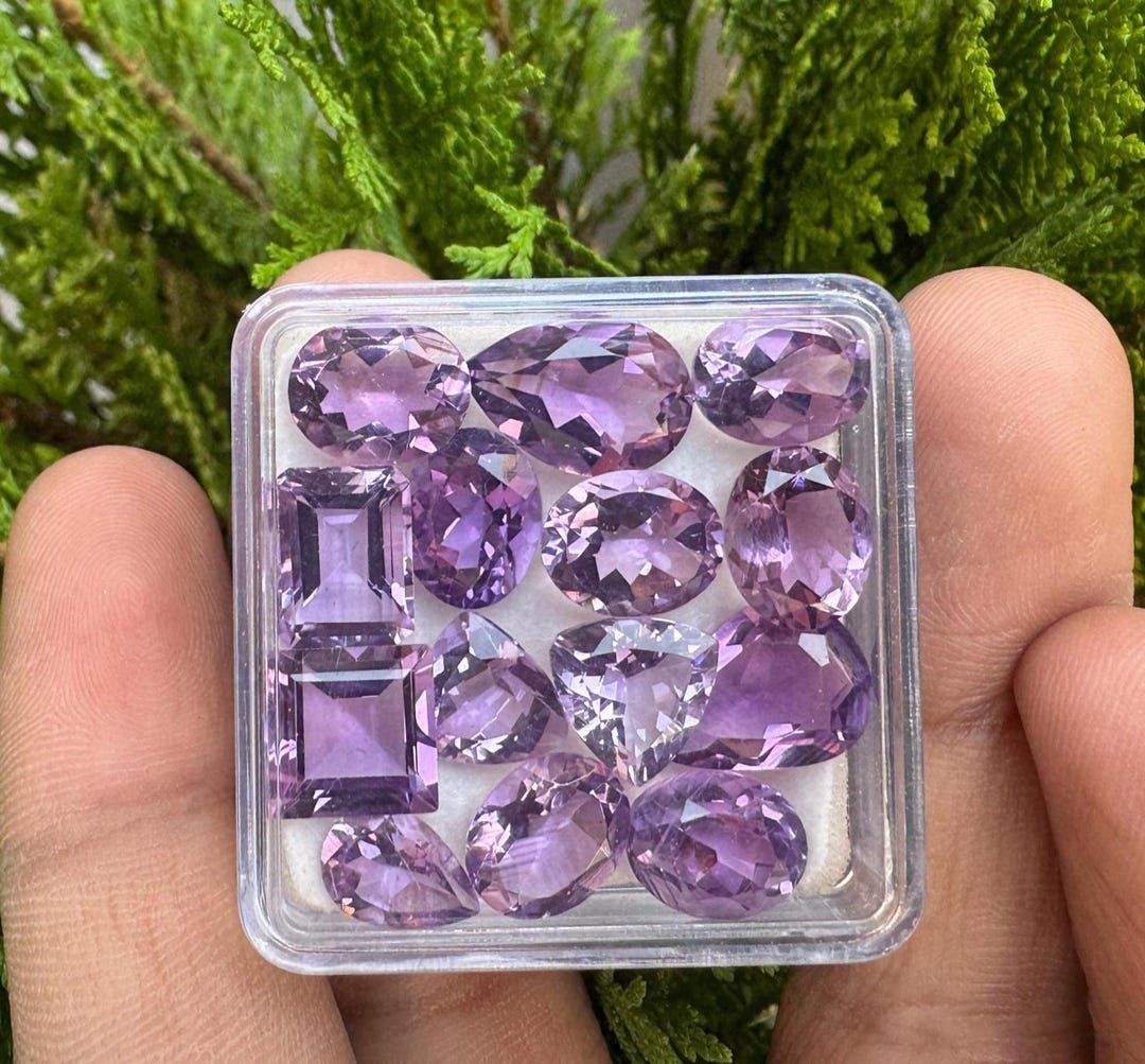 Natural Amethyst Cut Stone Faceted Mix Stone Lot Natural Amethyst Cut ...
