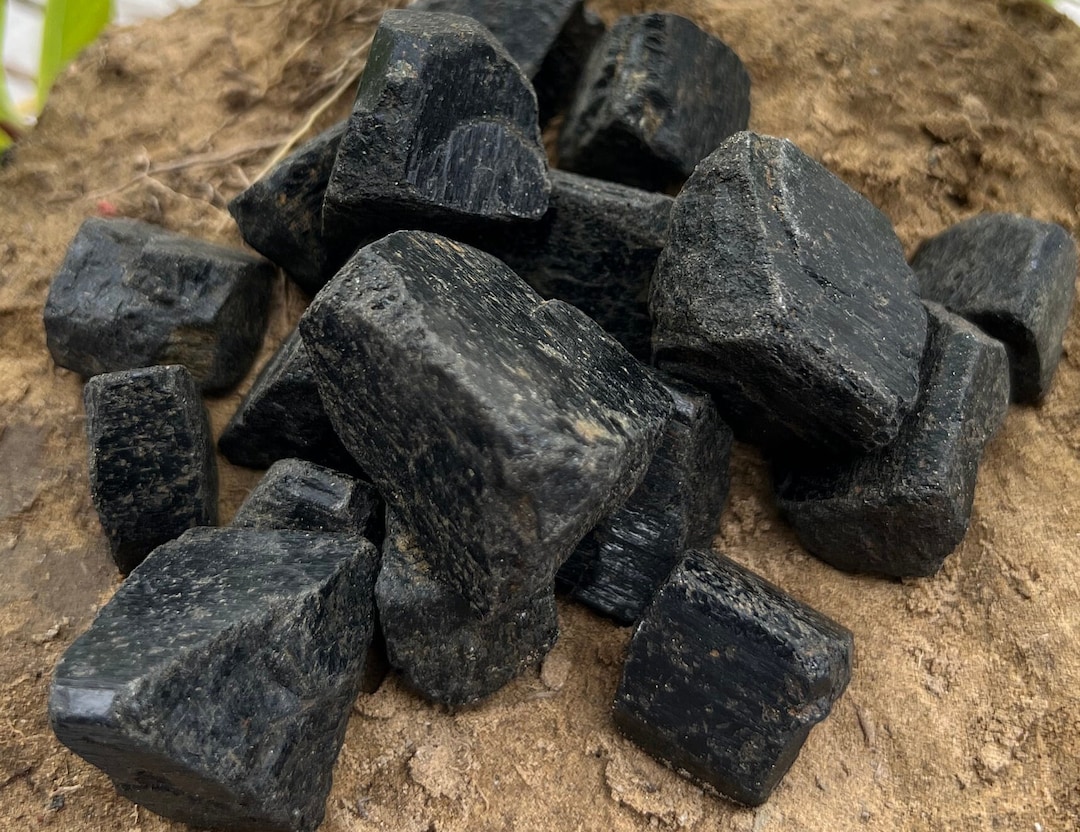 Black Tourmaline Rough Raw Gemstone Rough Minerals Unheated Untreated ...