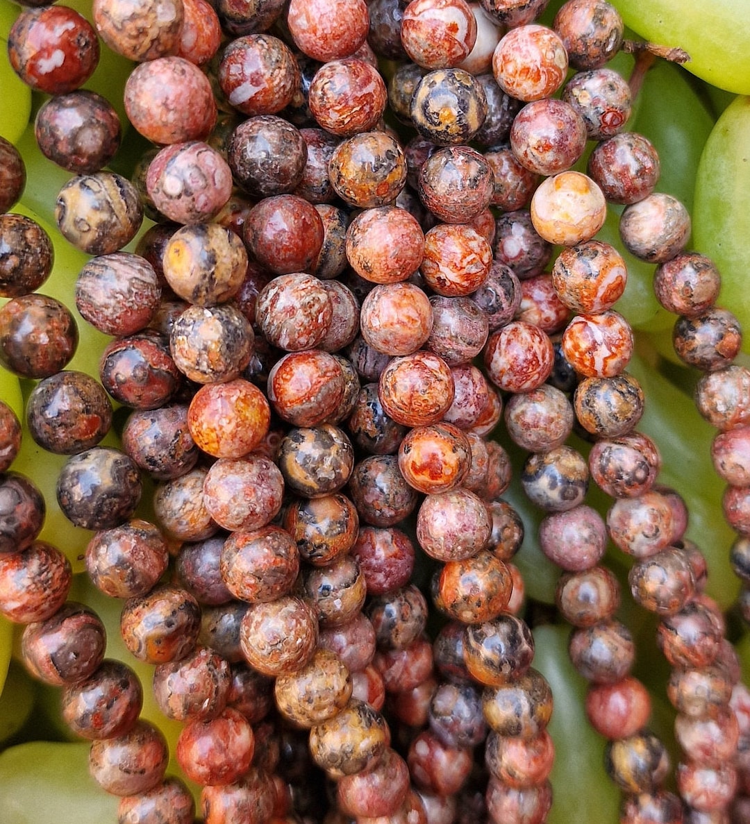 Leopard Skin Jasper Beads Round Gemstone Size Select From Variation ...
