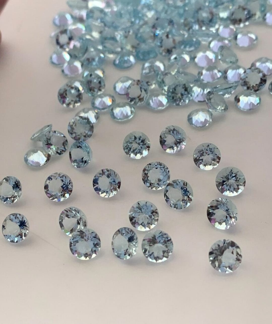 Aquamarine Round Shape Cut Stone Lot Calibrated Lot All Size Aquamarine ...