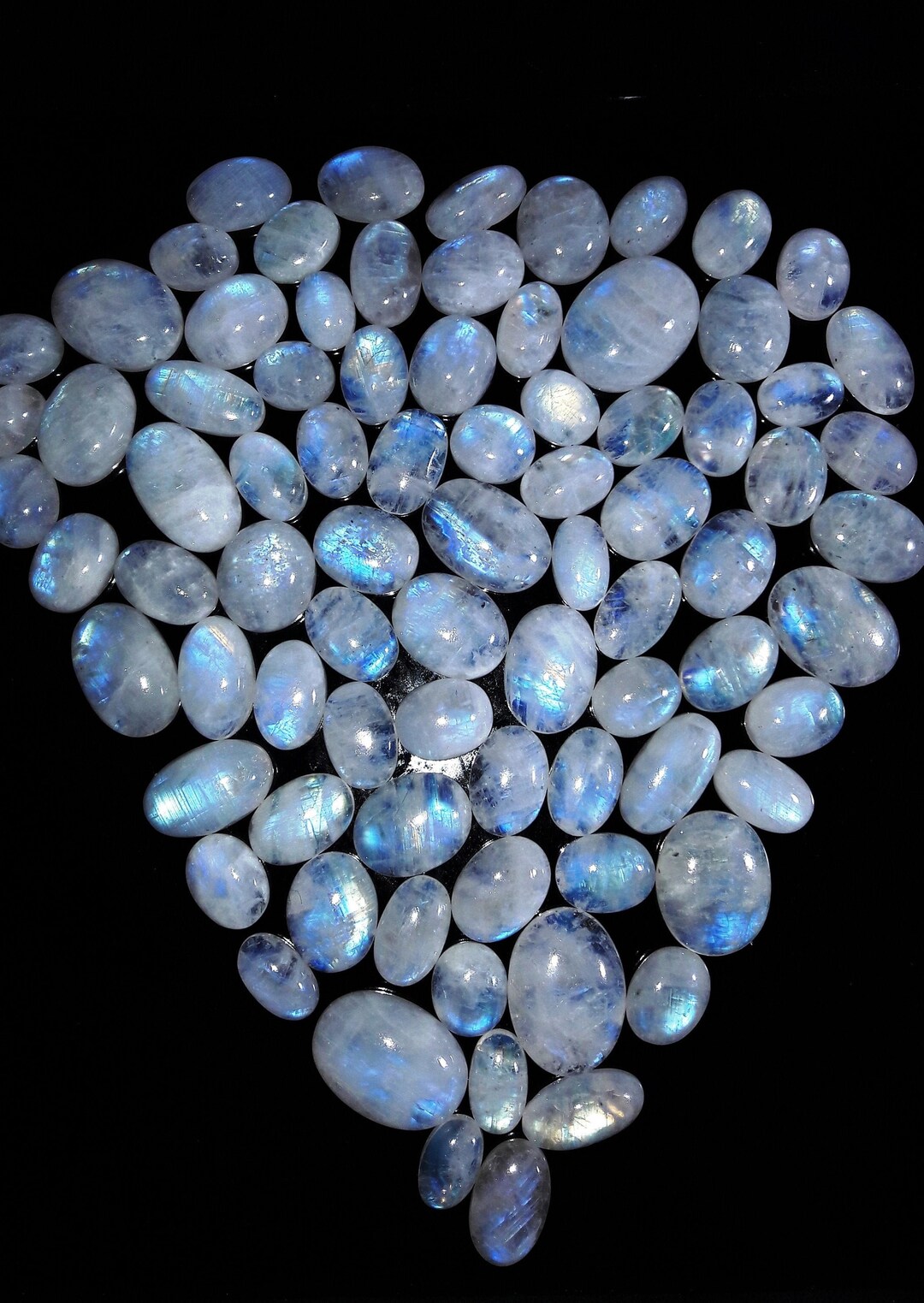 AAA+++ Rainbow Moonstone Lot Oval Shape Blue Flashy Calibrated Size All ...