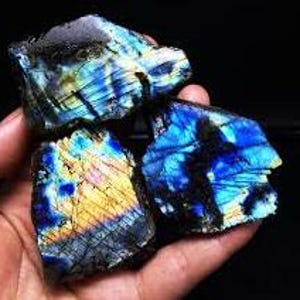 Big Uncut AAA+++ Natural Labradorite Big Size Slabs Rough, Labradorite ...