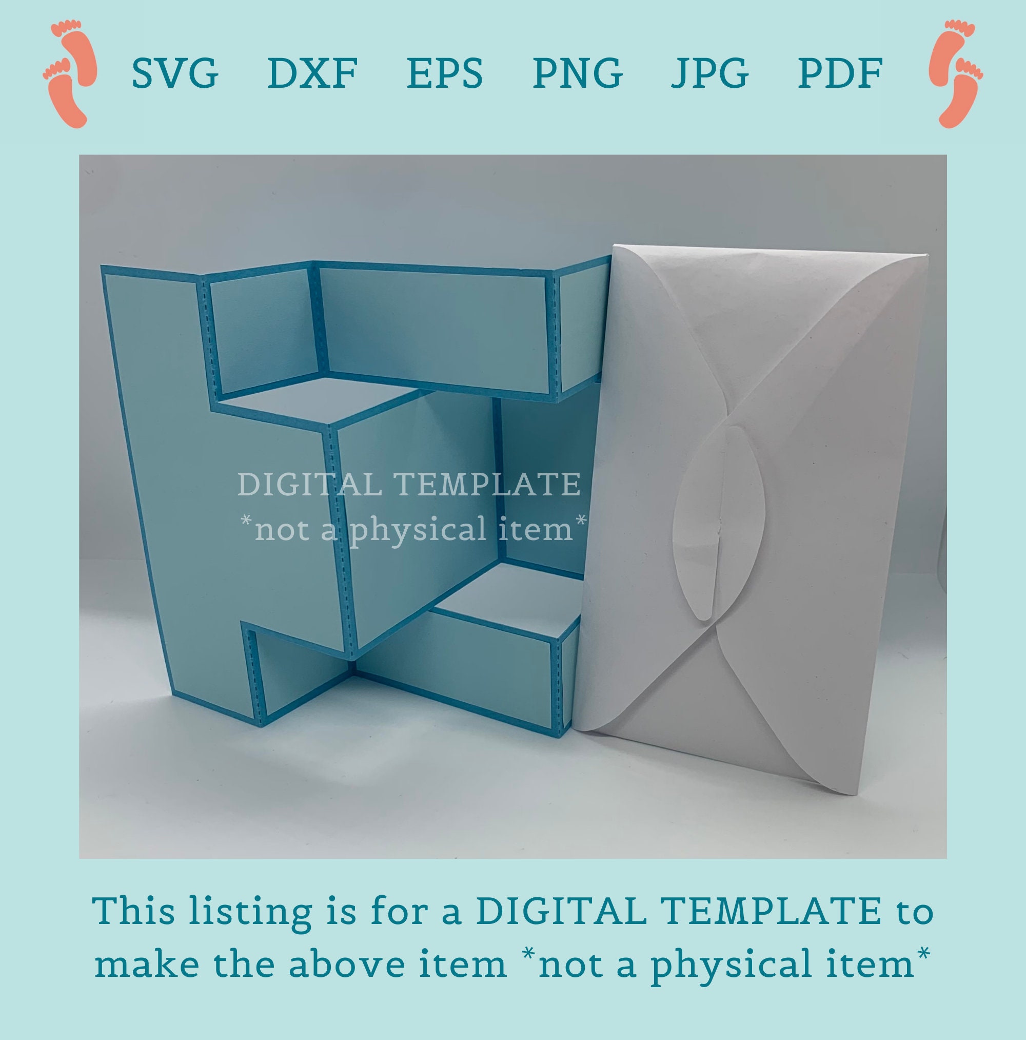 Greeting Card Digital Template Tri-fold Shutter SVG 3.6 X 6 - Etsy
