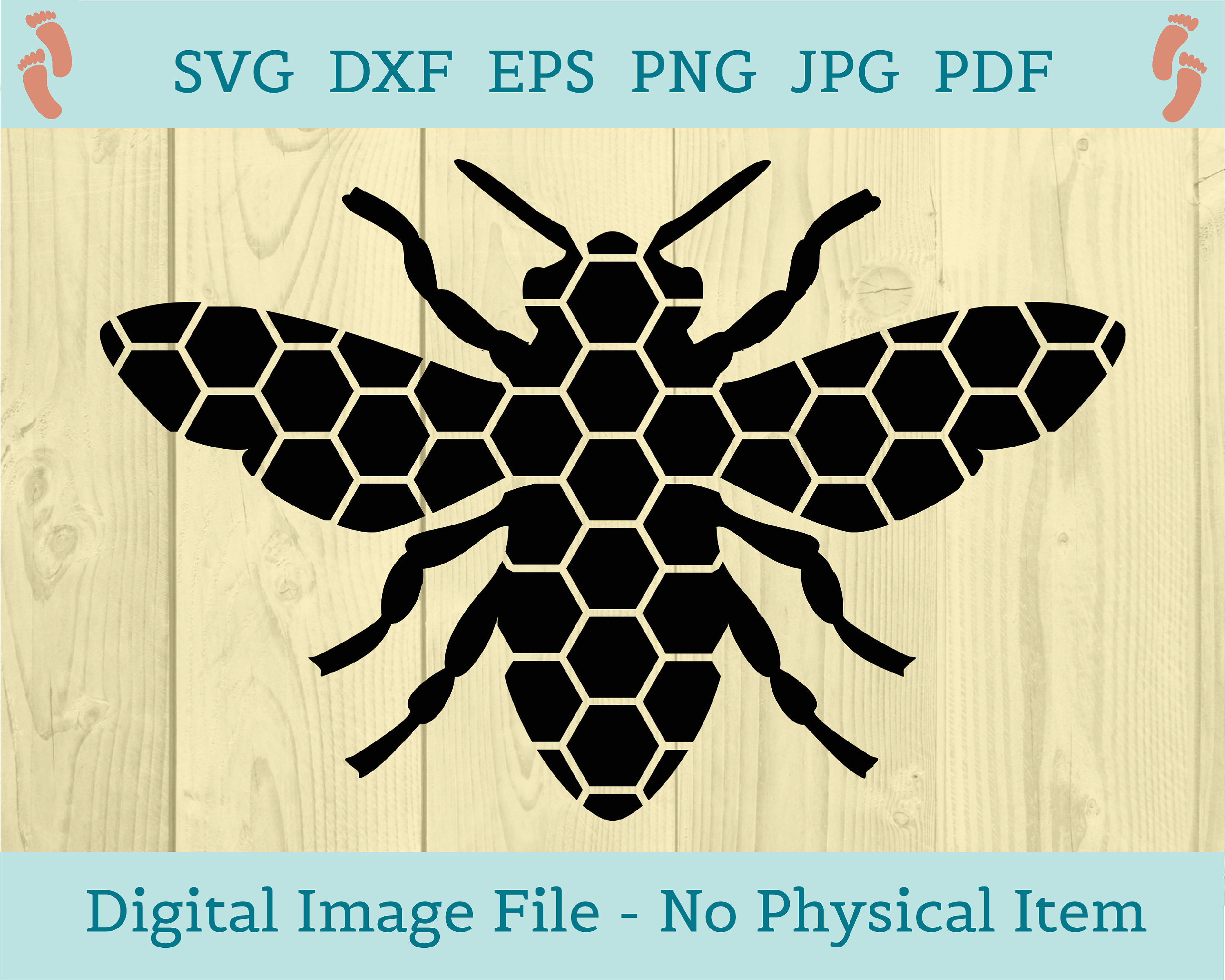 Bee Geometric Honeycomb SVG - Bee Insect Honeycomb Design - Honeybee ...