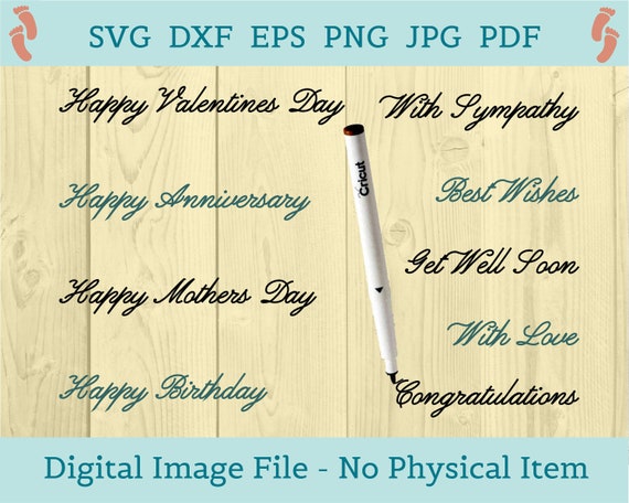 Single Line SVG Greeting Card Hand Written Phrases Lettering | Etsy