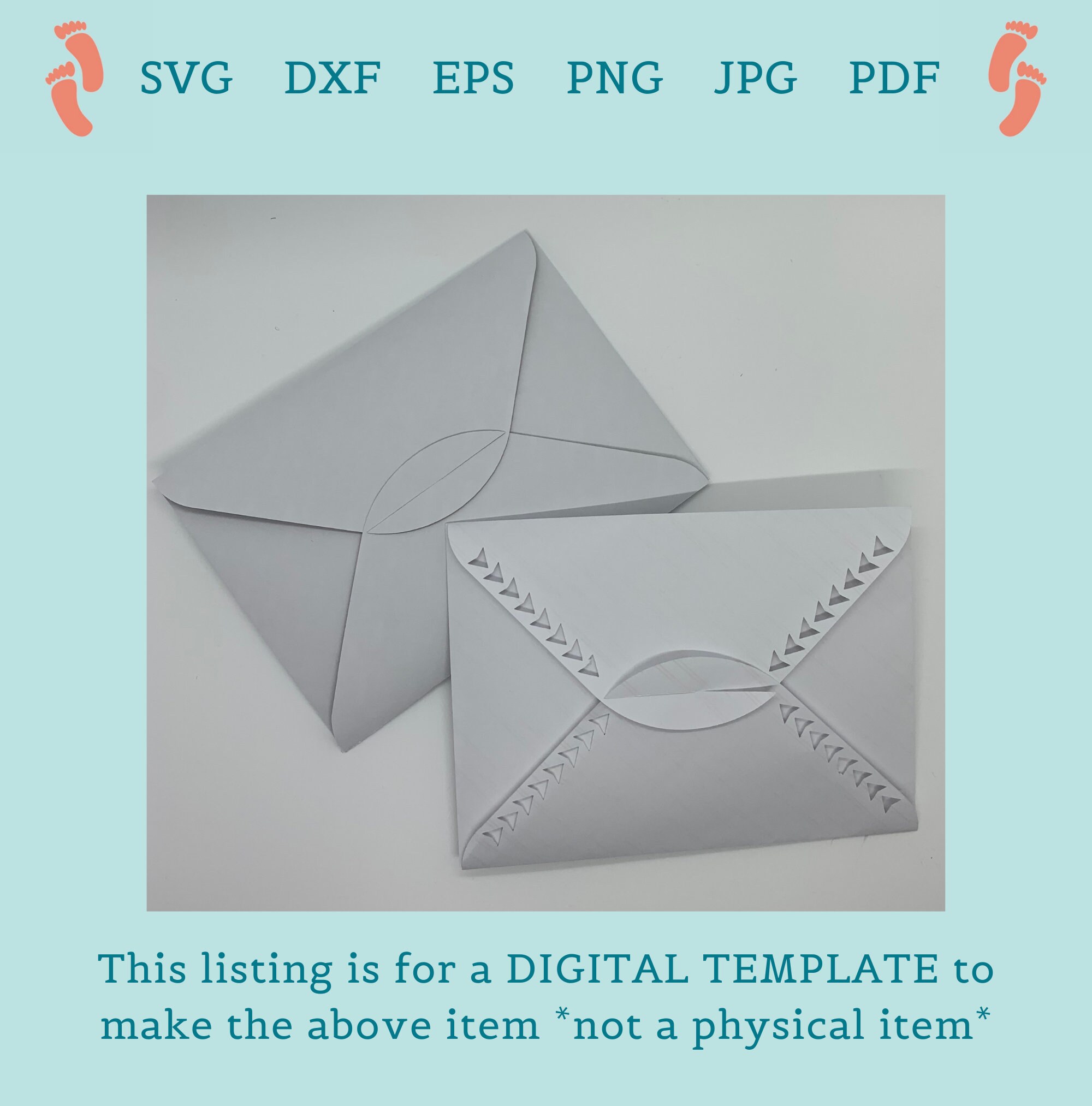 Cricut Envelope Template 2 Designs Blank and Arrow Cutout for - Etsy