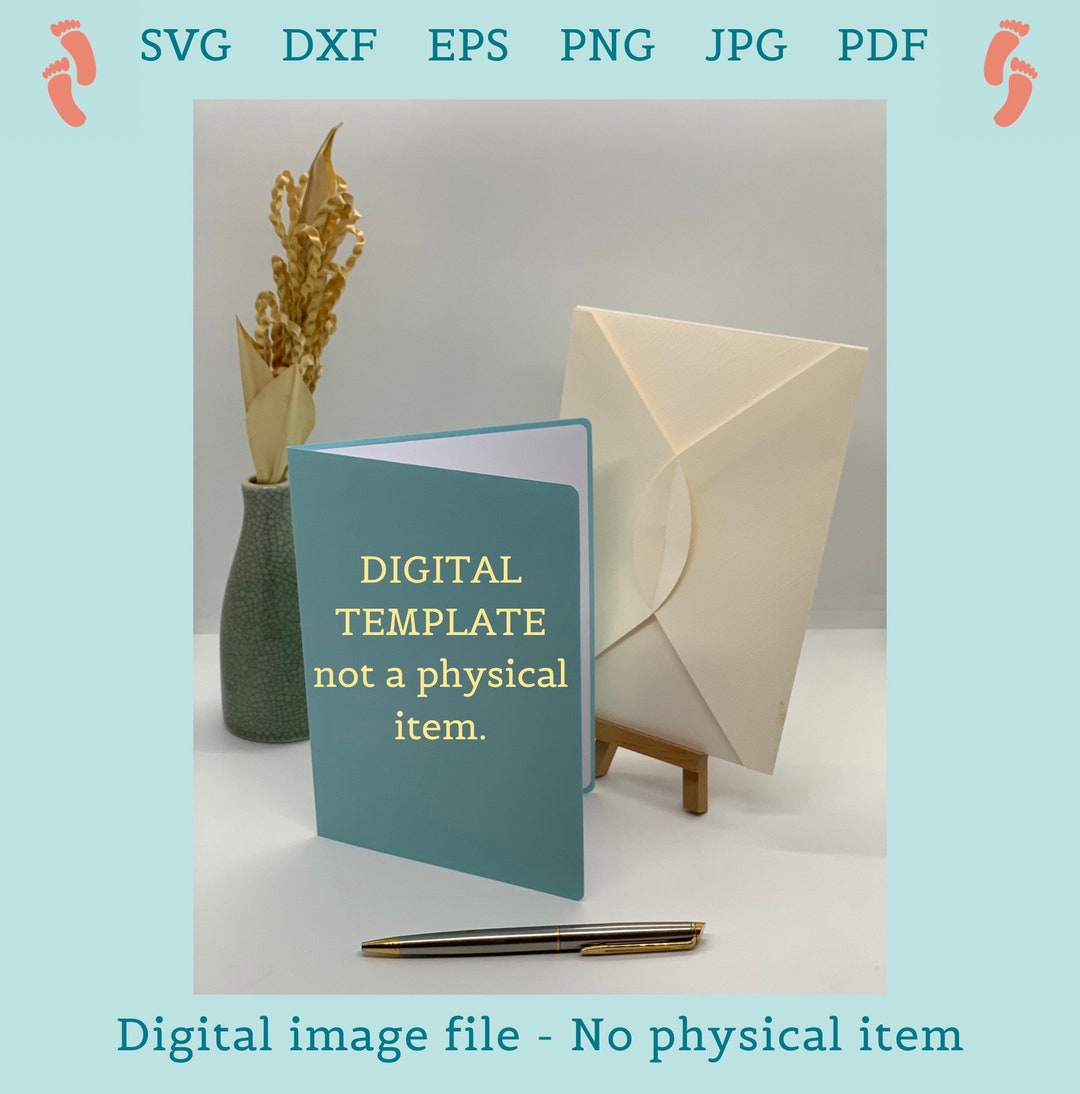 Blank Greeting Card SVG Template, 5x7 With Envelope (digital Download ...