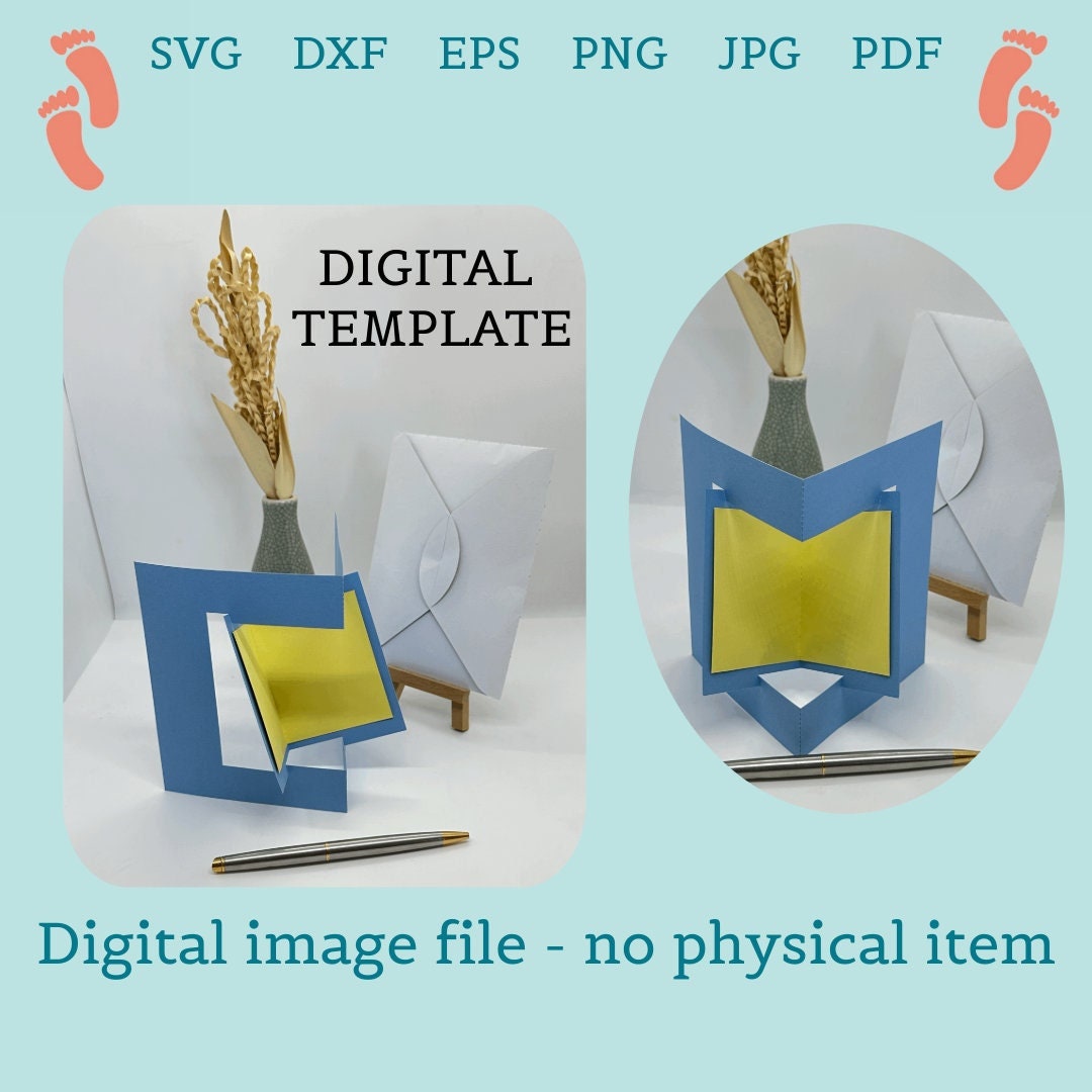 Open Book Pop-up Card SVG Template With Envelope (digital Download) - Etsy