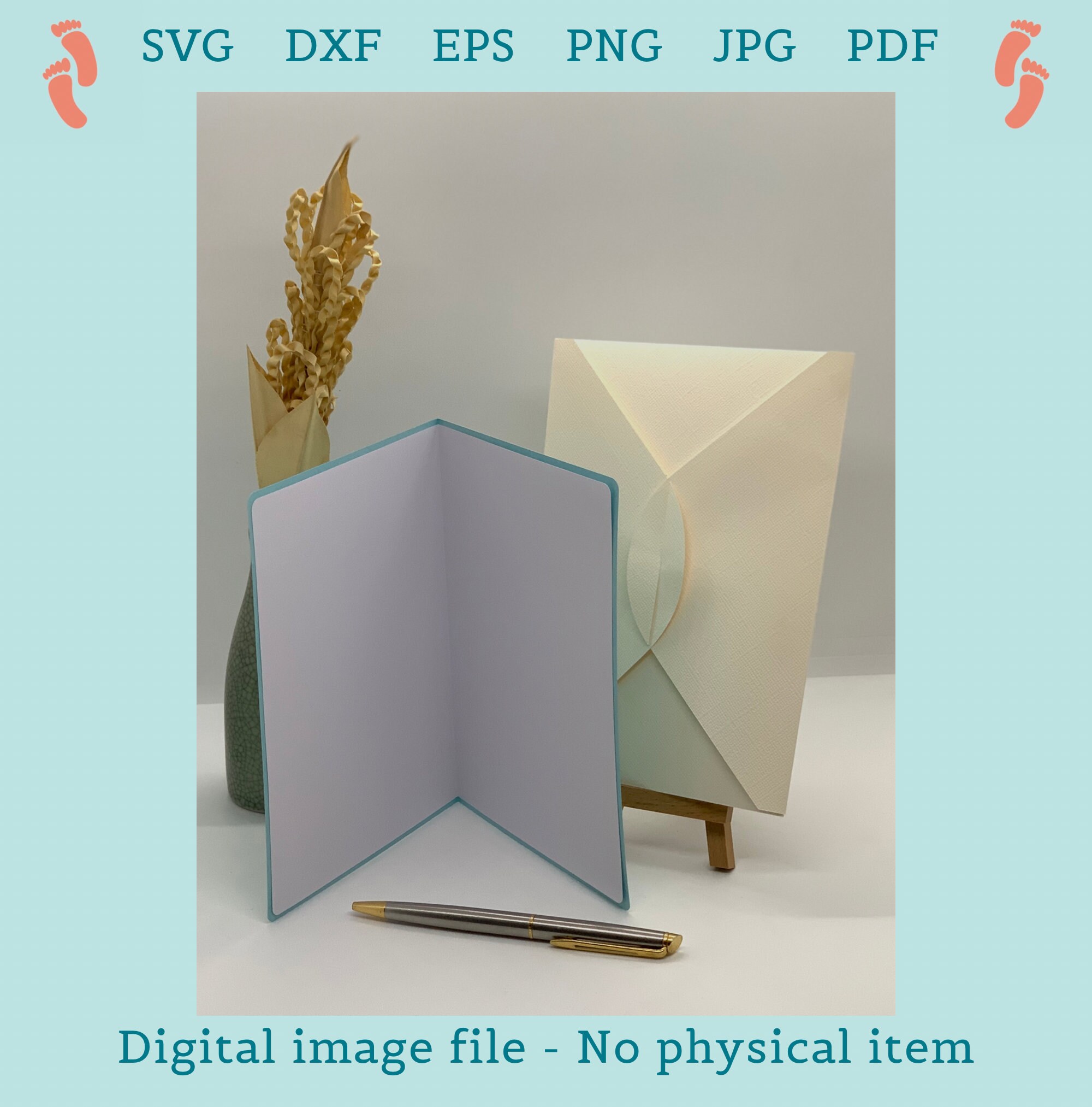 Blank Greeting Card SVG Template, 5x7 With Envelope (digital Download ...