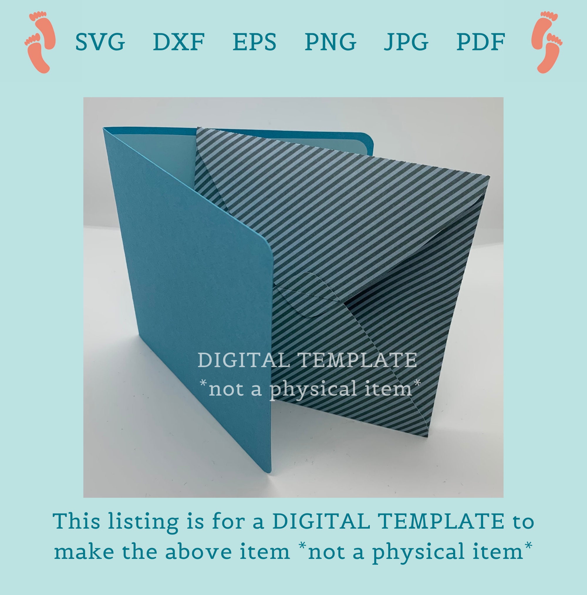 Large Square Greeting Card Blank SVG 5.25x5.25 Inches With Lining ...