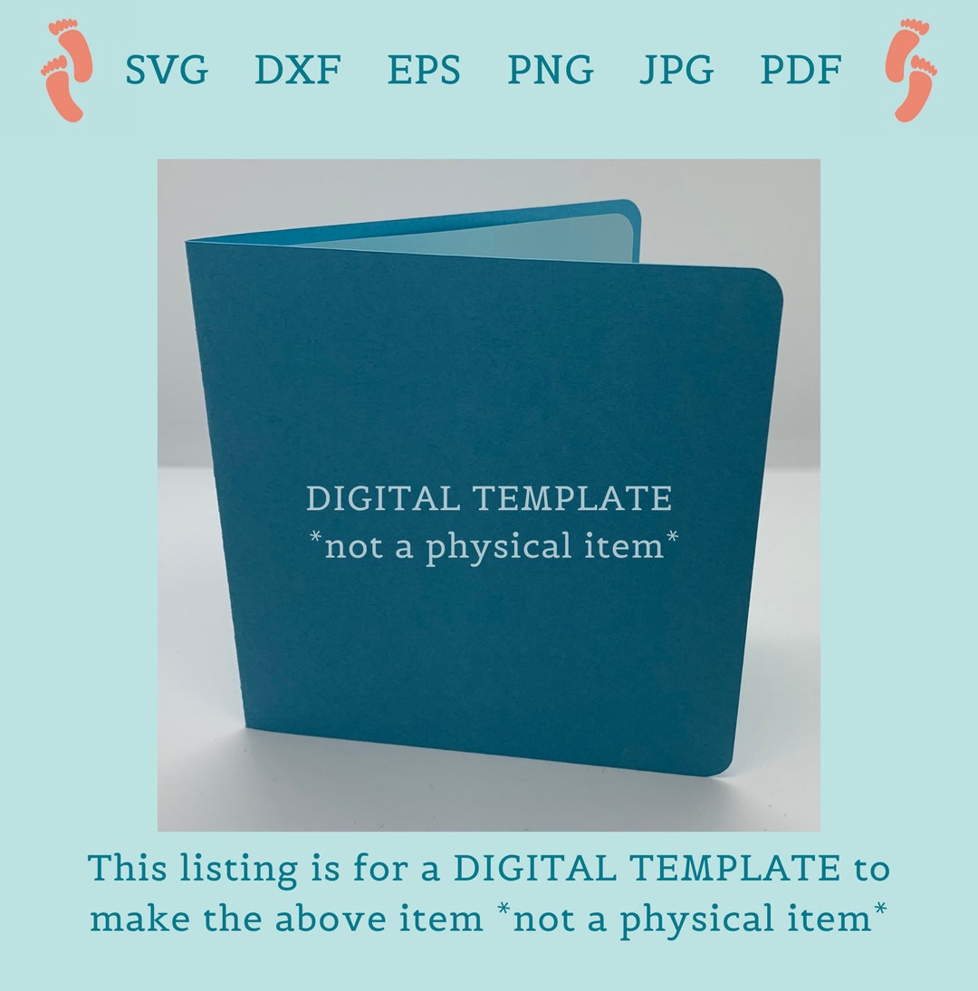 Large Square Greeting Card Blank SVG 5.25x5.25 Inches With Lining ...